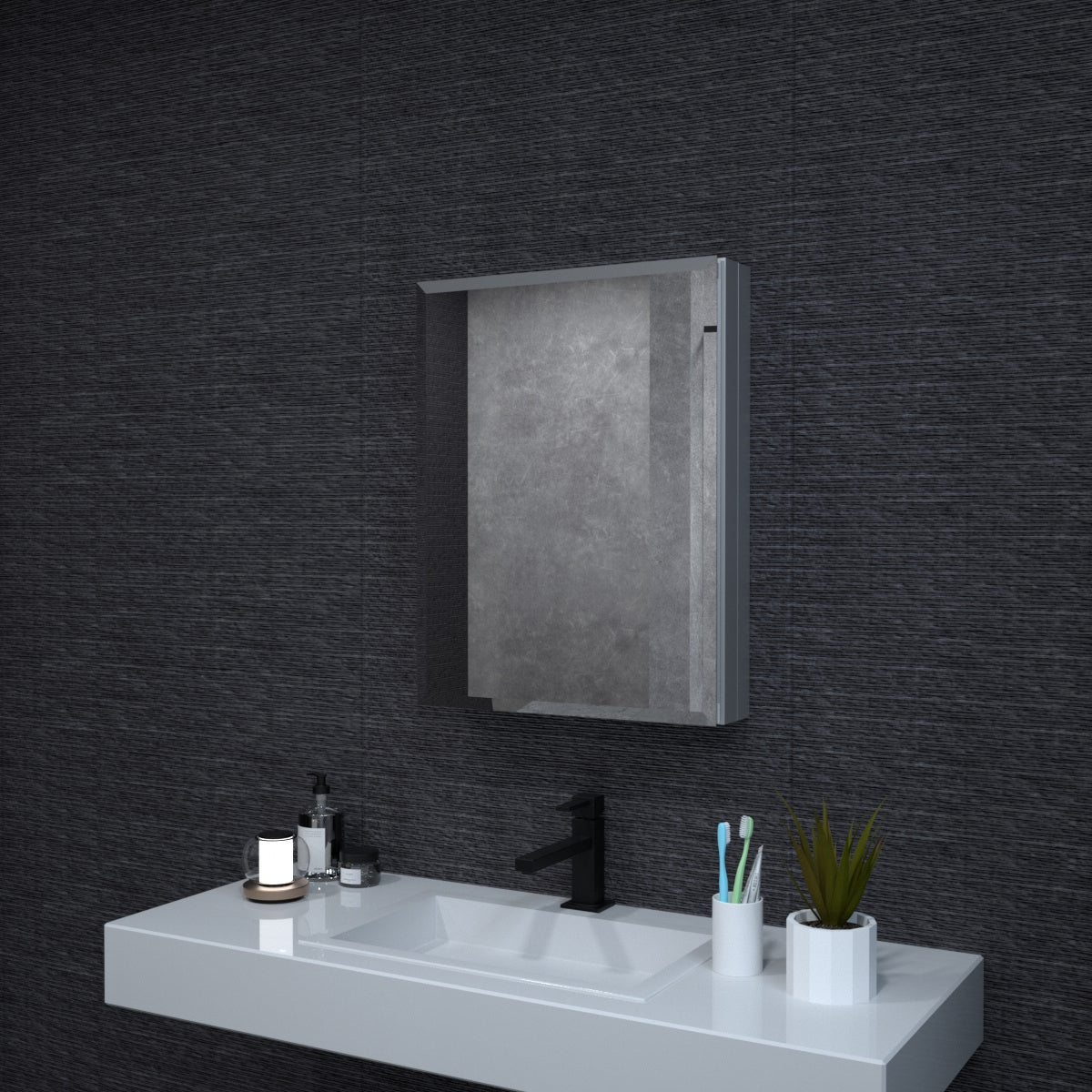 Commix 20 in. W x 26 in. H Silver Medicine Cabinet – Niveal